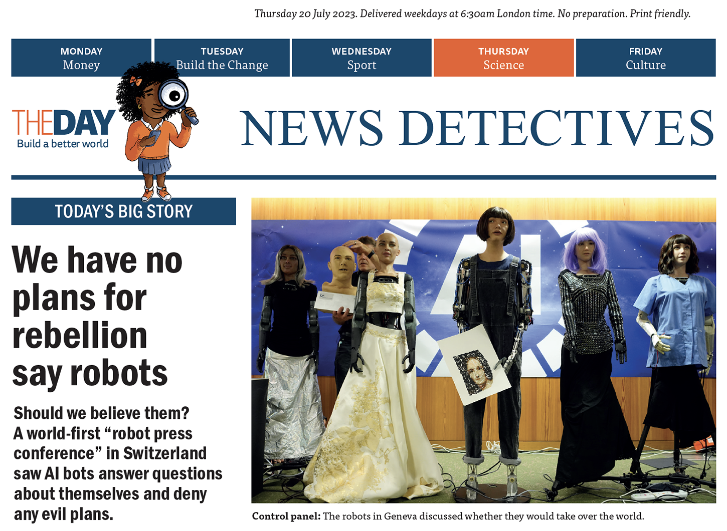 We have no plan for rebellion say robots - The Day