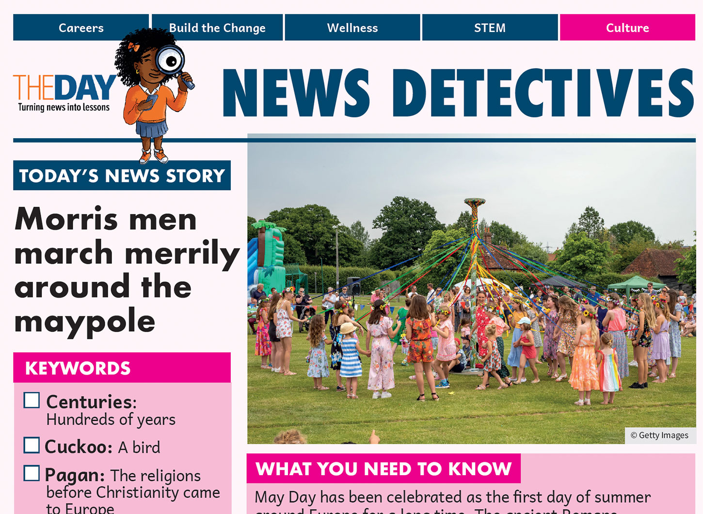 Morris men march merrily around the maypole - The Day