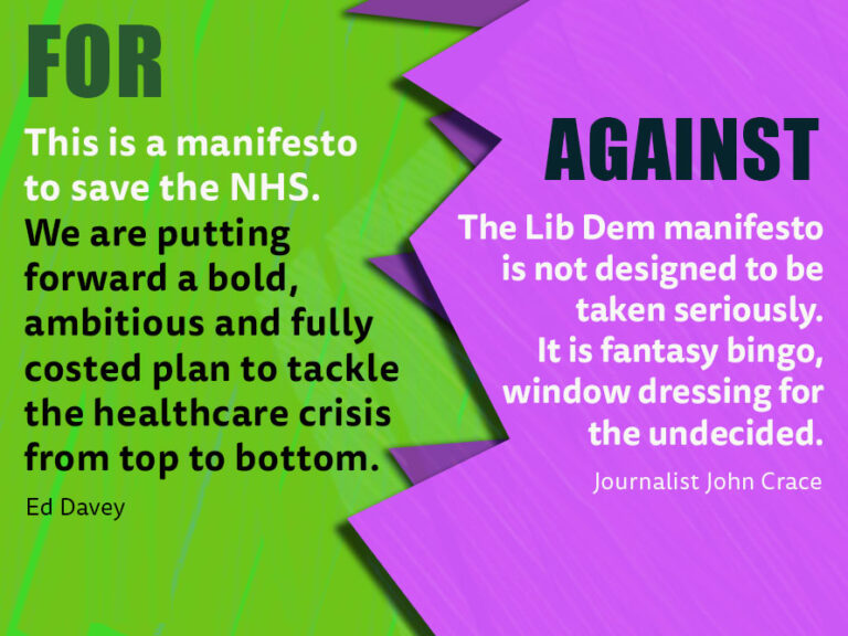 The Lib Dem manifesto: Time to save the NHS (Reading Level 4) - The Day