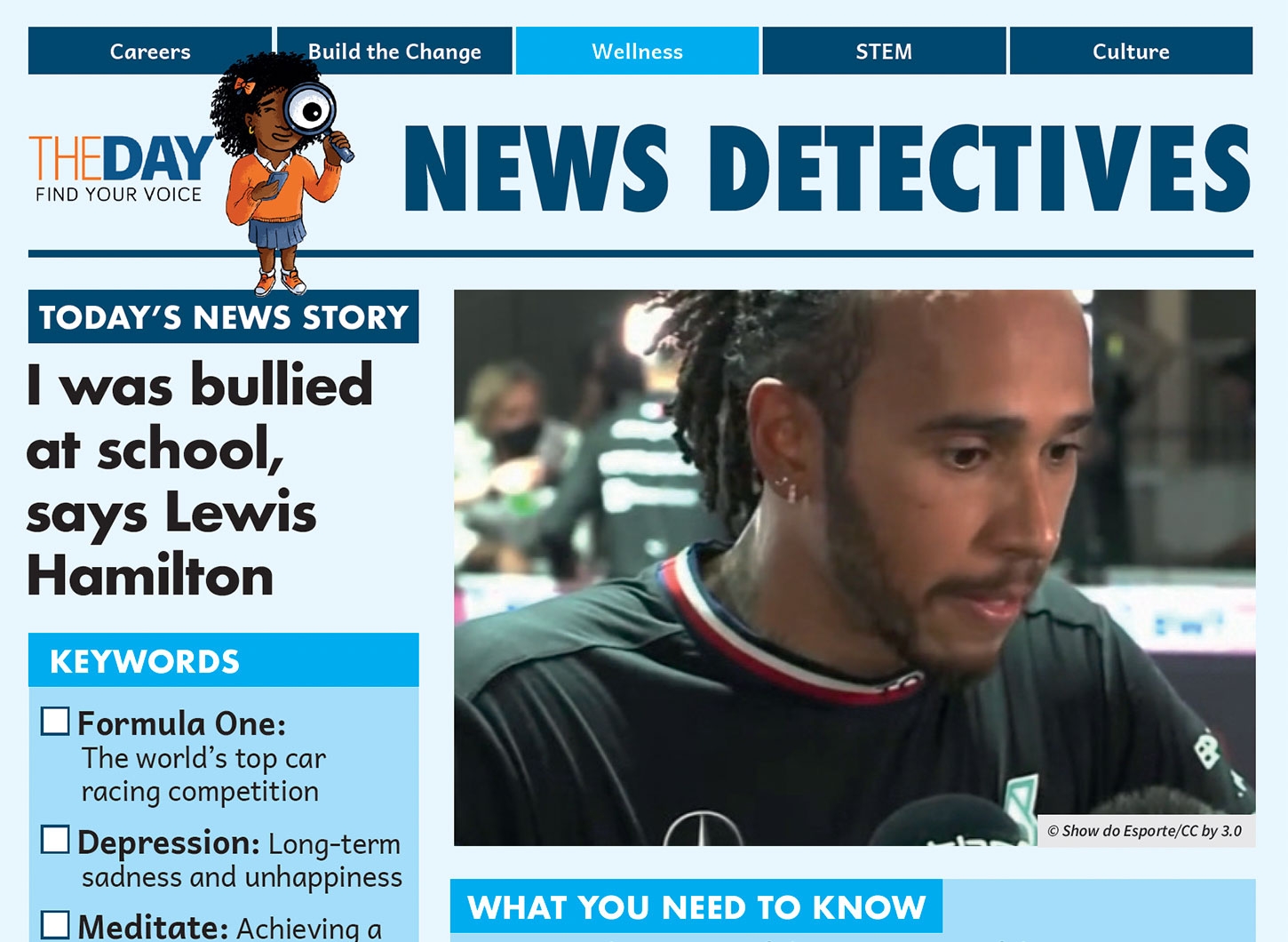 I was bullied at school, says Lewis Hamilton (Reading Level 3) - The Day